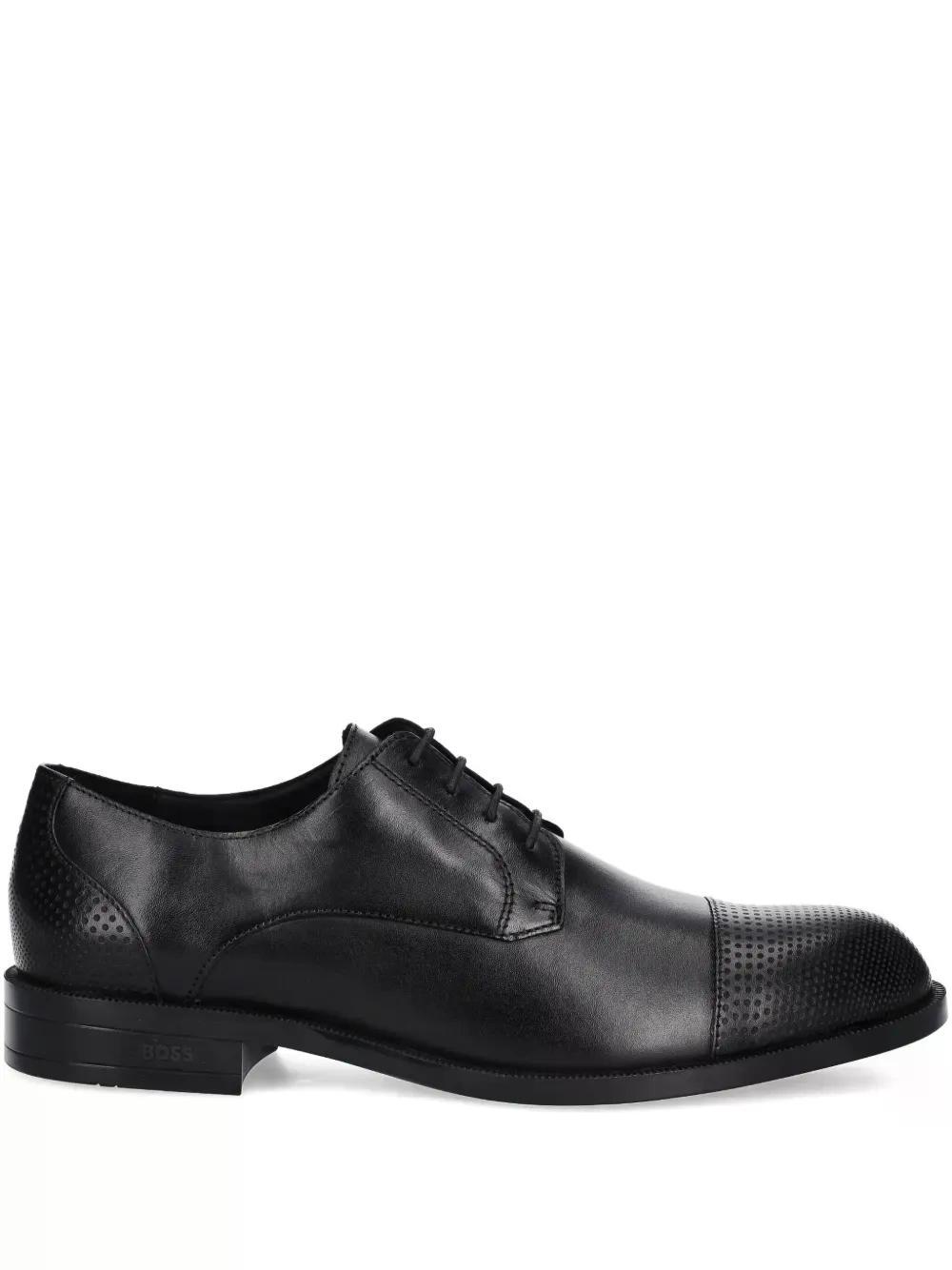 Boss Colby Perforated-Cap Derby Shoes In Black - 40% Off | Editorialist