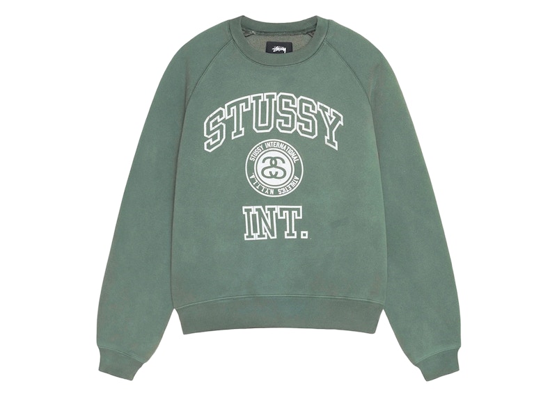 トップス STUSSY 24aw ATHLETICS CREW StüSsy Athletics Crew - Pine | Editorialist