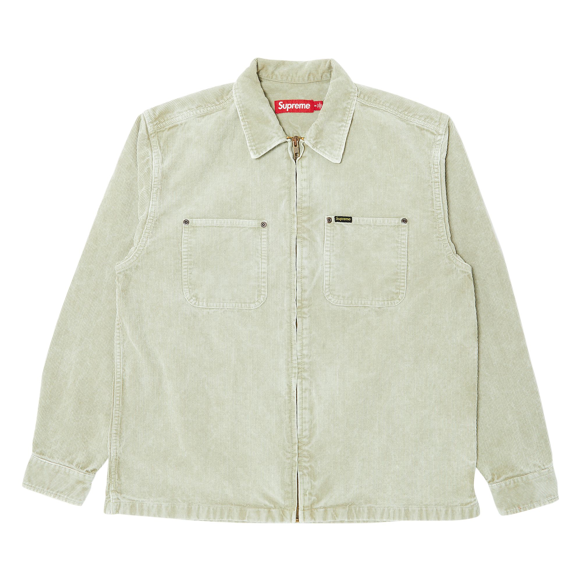 Supreme Washed Corduroy Zip Up Shirt - Tan | Editorialist