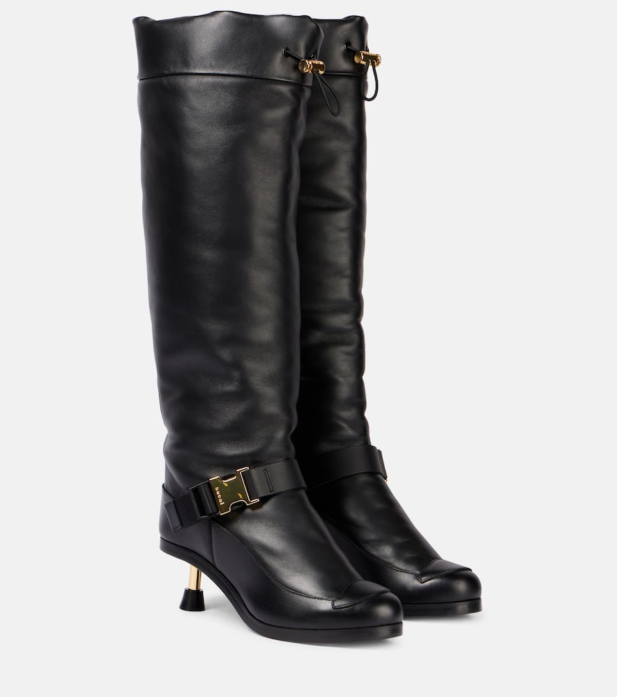 【sacai】 leather pants boots　37 Sacai Pant Leather Knee Boots - Black | Editorialist
