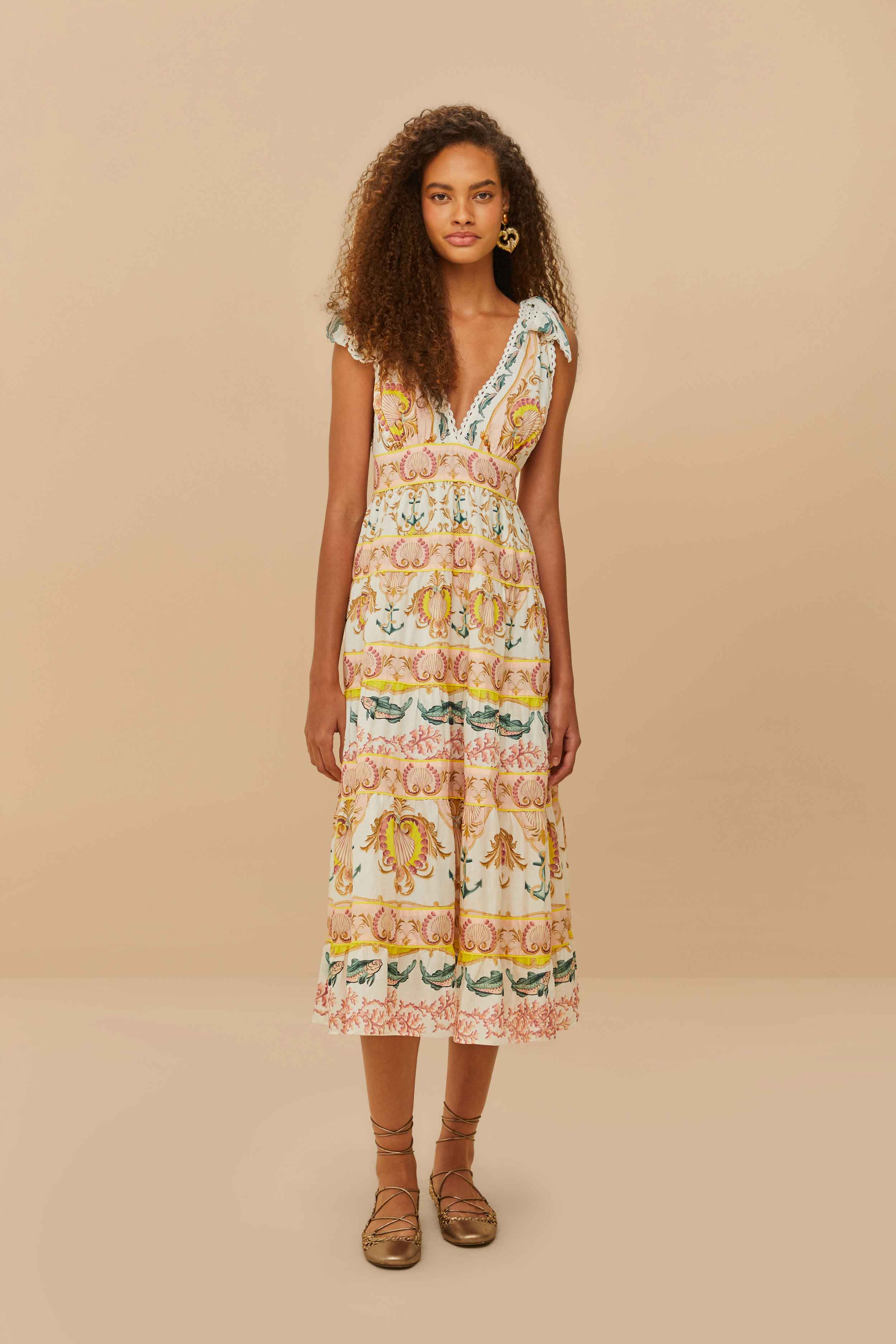 Farm Rio Maritime Magic Midi Dress In Maritime Magic Off-White - 65% Off | Editorialist Farm Rio Maritime Magic Midi Dress In Maritime Magic Off-White - 65% Off | Editorialist
