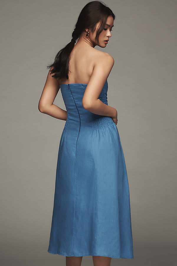 chinese dress ladies Rove Linen Midi Dress Off-Shoulder