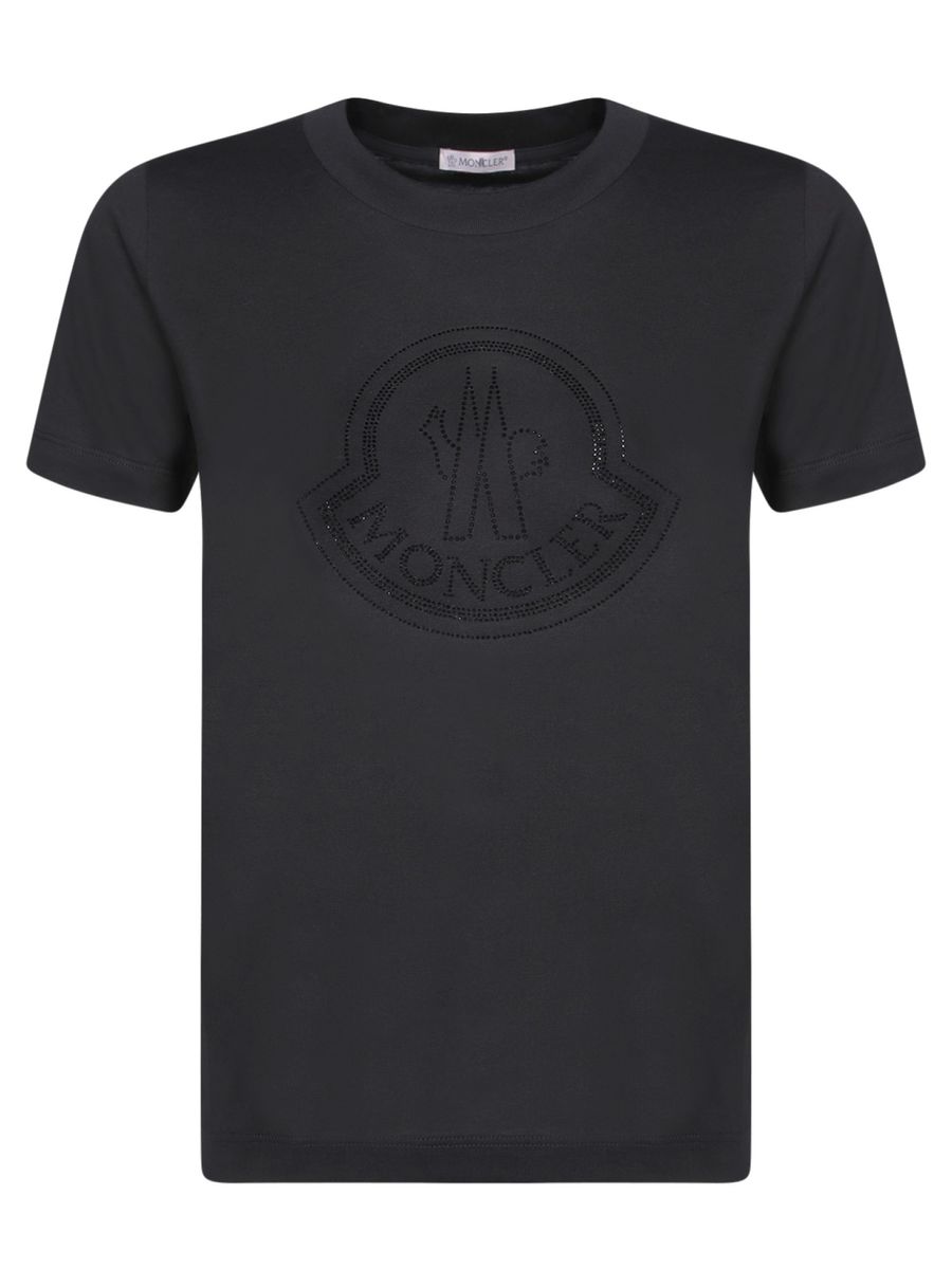 ★大人気★MONCLER MAGLIA T-SHIRT ブラック Moncler logo-print Cotton T-shirt | Black | FARFETCH