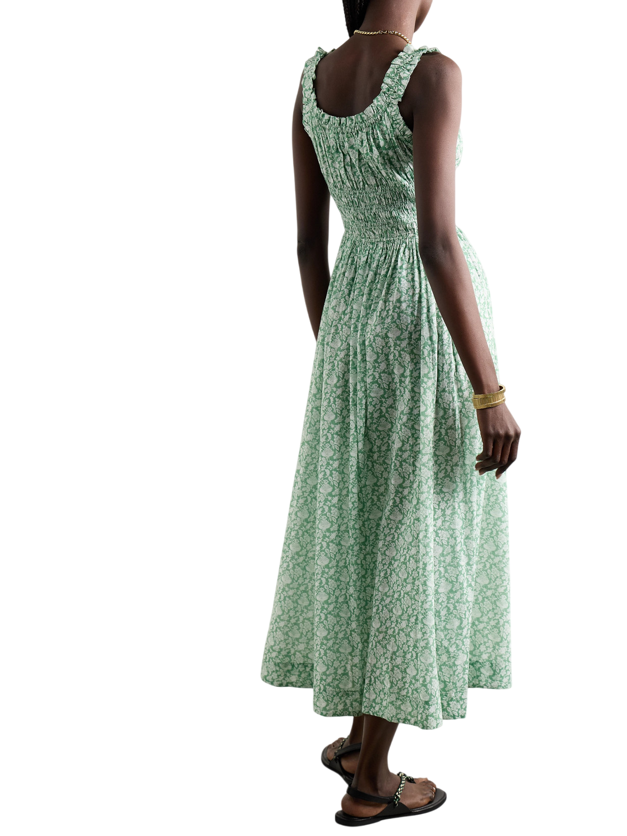 DEn Emmaretta Floral-Print Organic Cotton-Voile Midi Dress - Green - 50% Off | Editorialist DEn Emmaretta Floral-Print Organic Cotton-Voile Midi Dress - Green - 50% Off | Editorialist