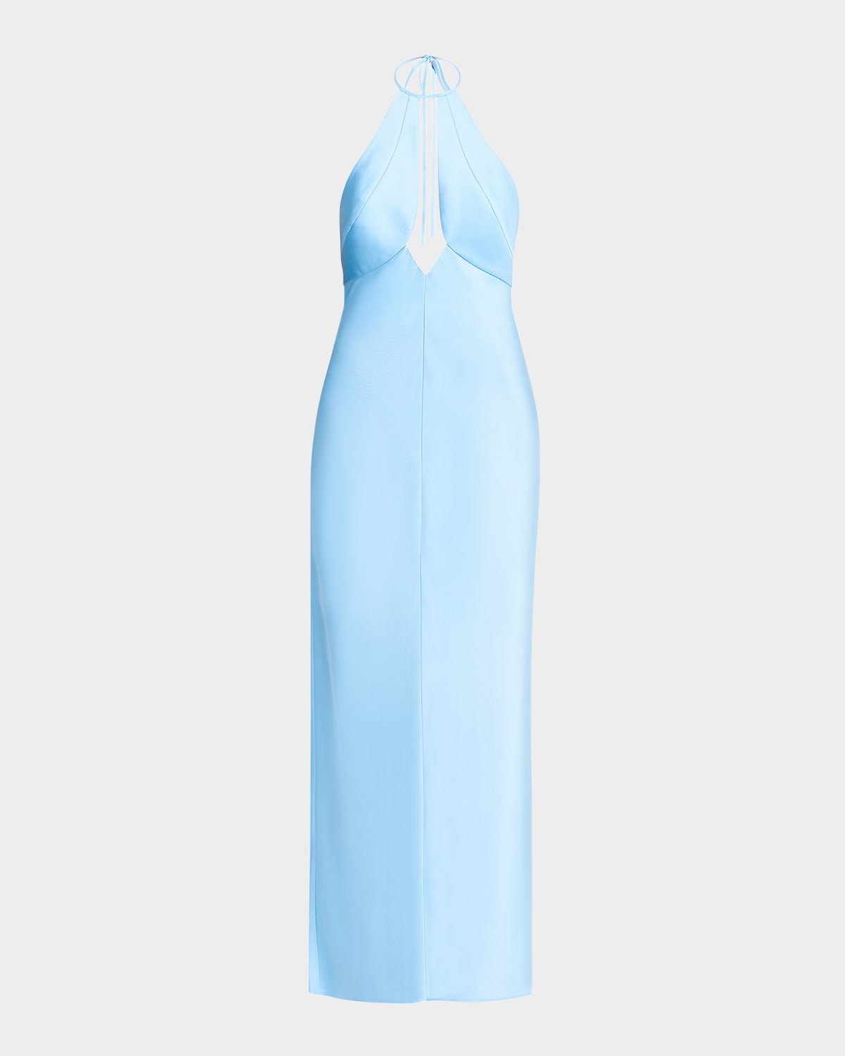 halter neck knitted dress Ovina Halter Neck Knit Midi Dress / Lemon | MESHKI main image 1