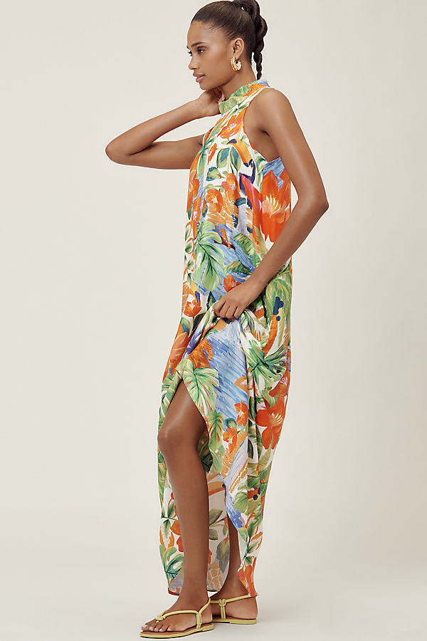 knee length dresses for ladies Off-White Blue Yard Sleeveless Maxi Dress – FARM Rio main image 0