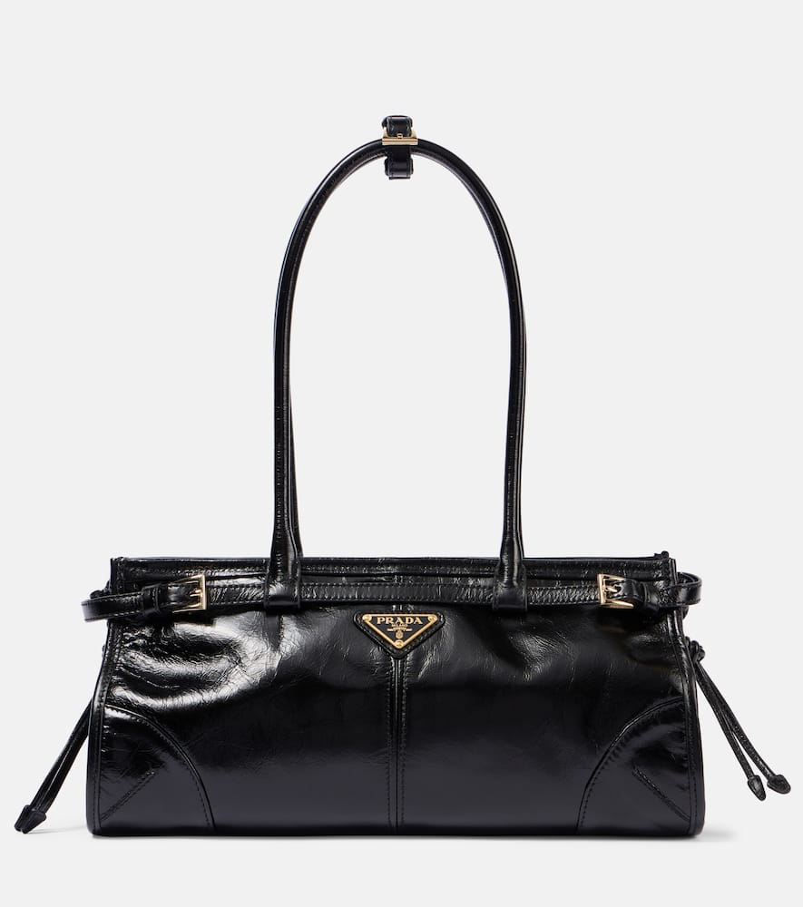 Prada Naplak Patent Leather Handbag - Black | Editorialist