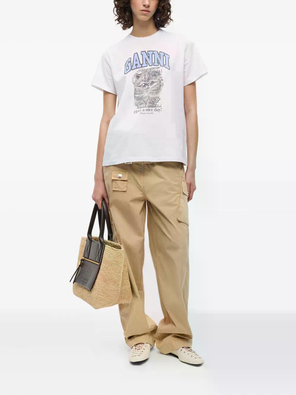 GANNI GANNI medium raffia tote