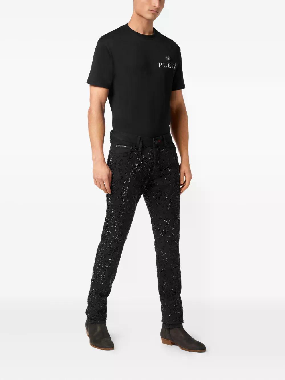 PHILIPP PLEIN Straight Cut Strass Jeans