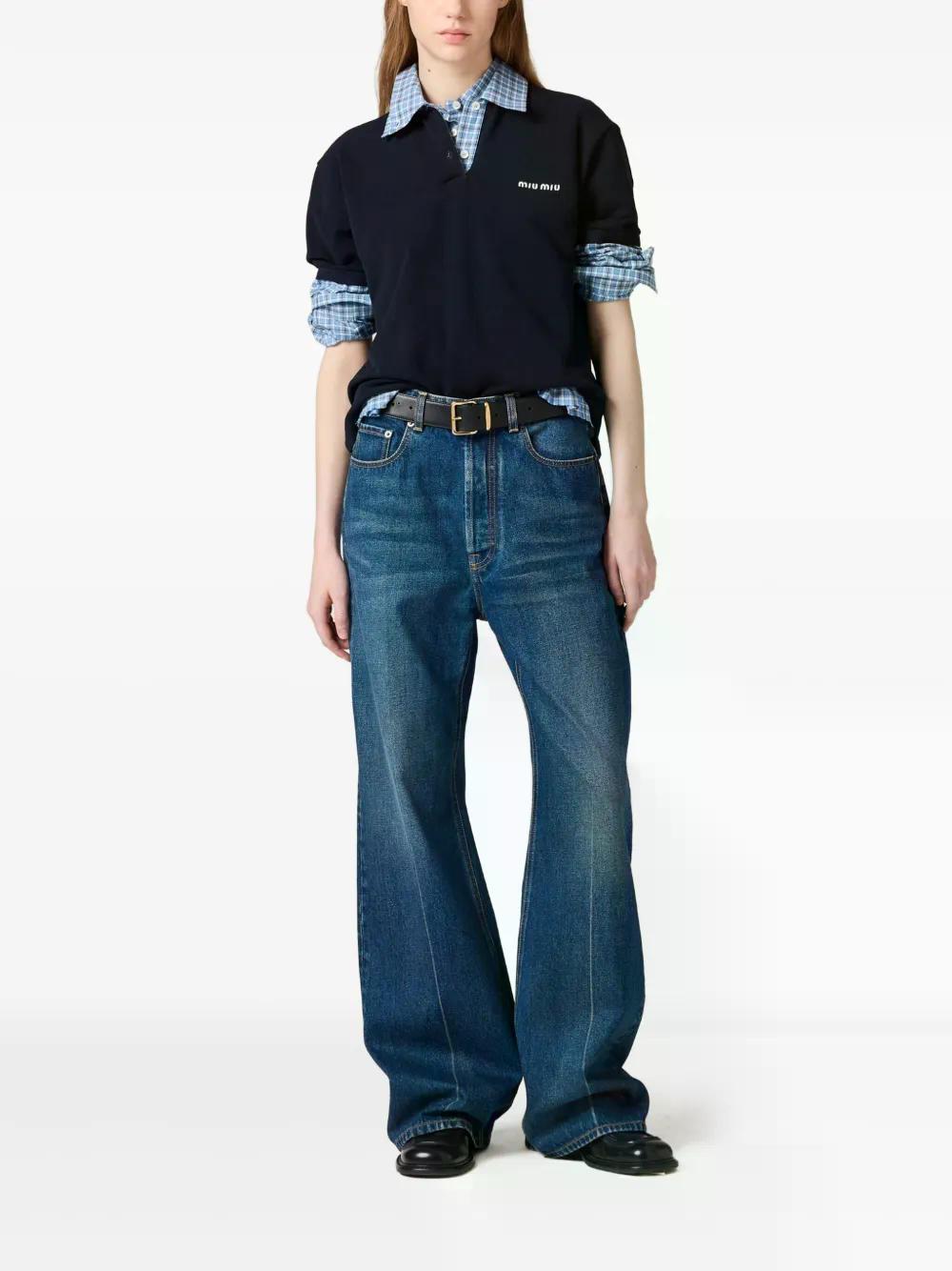 MIU MIU Logo-Appliqué Jeans
