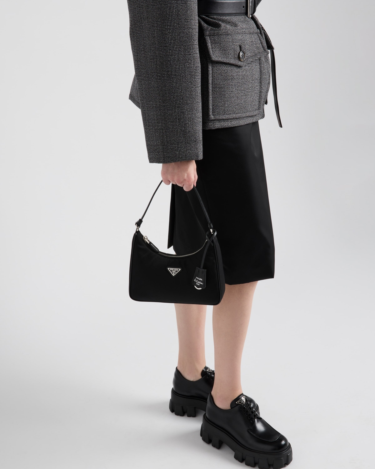 PRADA Prada Monolith Brushed Leather Lace-Up Shoes
