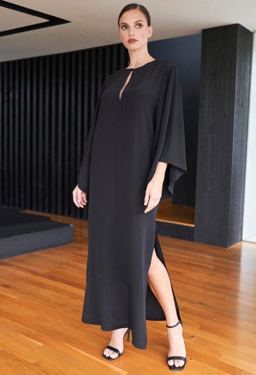 OCEAN+MAIN Wide Sleeve Silk Tunic Dress