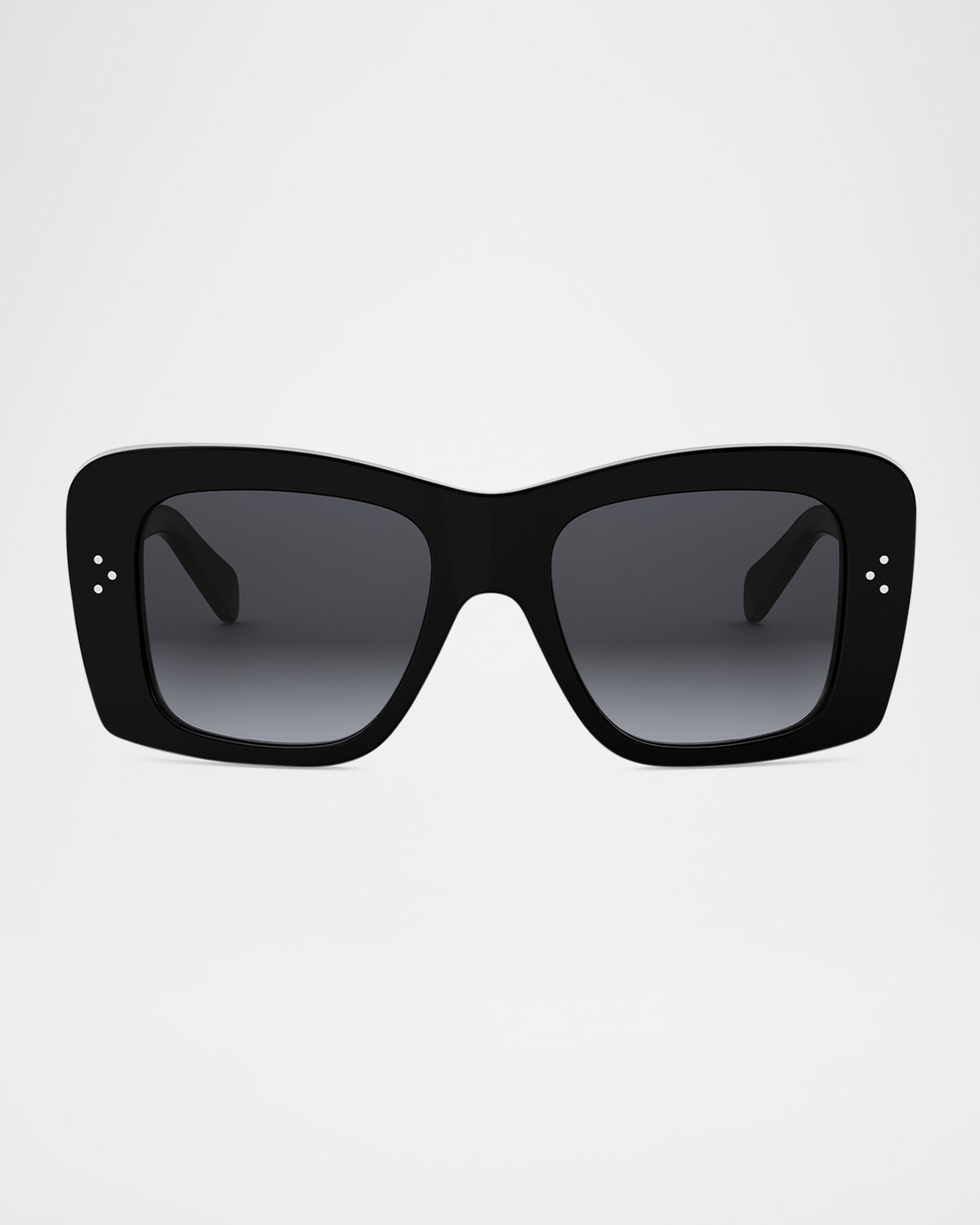 Celine 3 Dots Square Sunglasses - Shiny Black Gradient Smoke | Editorialist