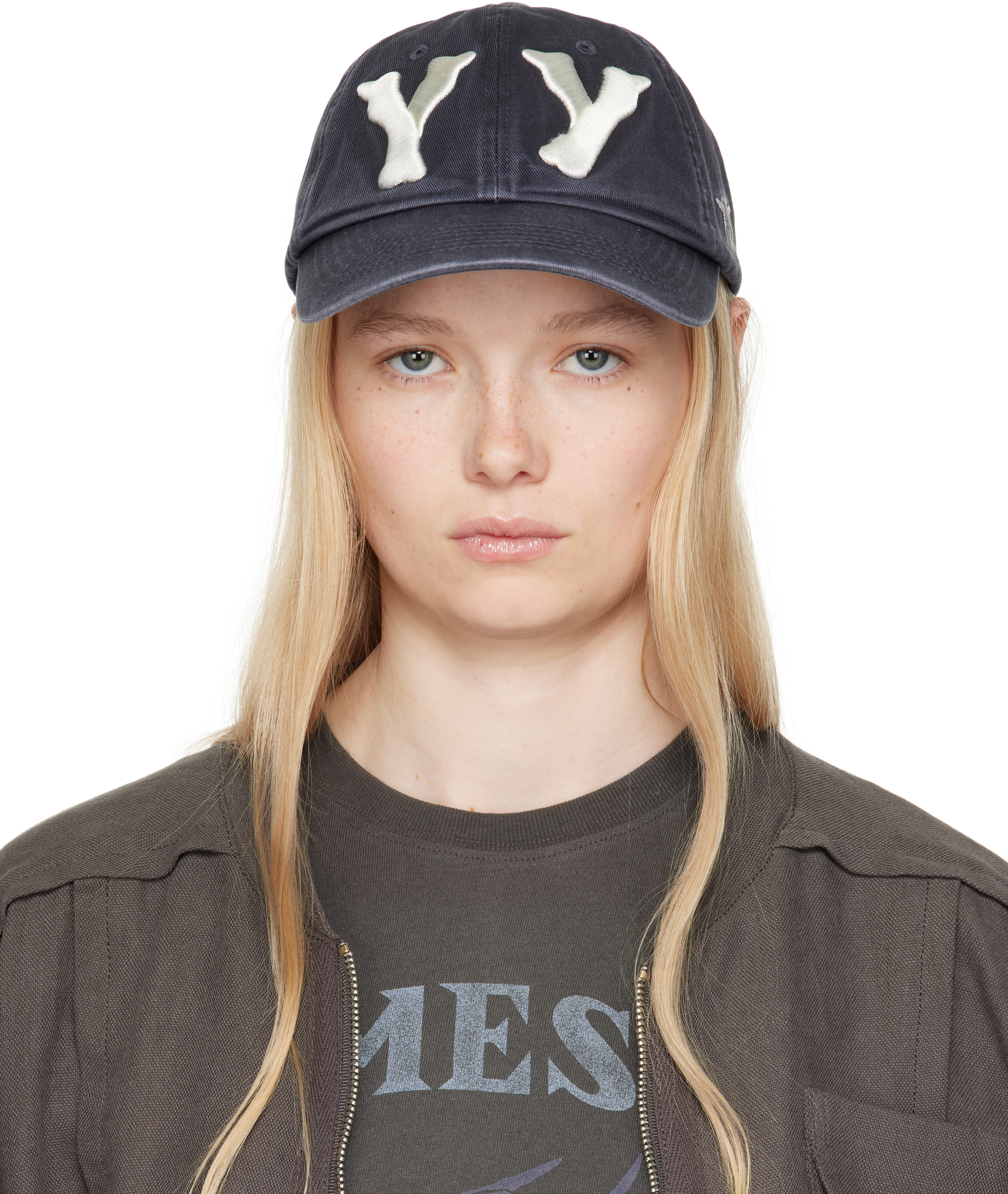 Open Yy Heart Bone Ball Cap - Navy | Editorialist