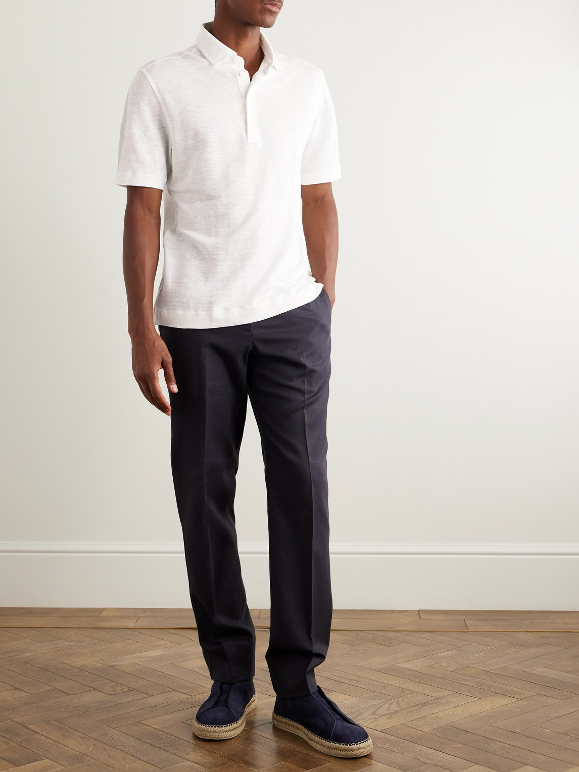 ZEGNA Straight-Leg Linen-Twill Trousers