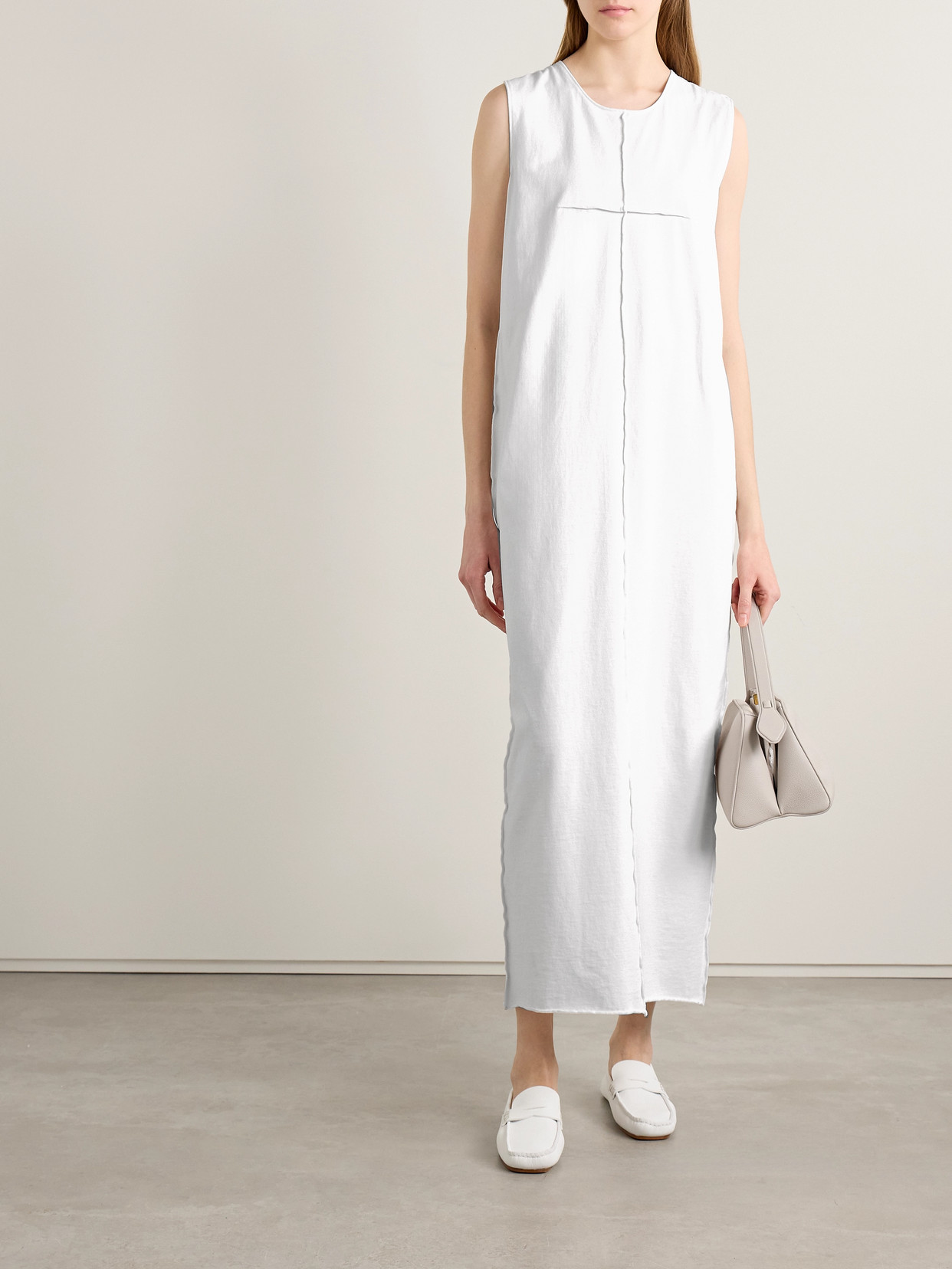 KHAITE KHAITE Hal Paneled Cotton-Jersey Midi Dress