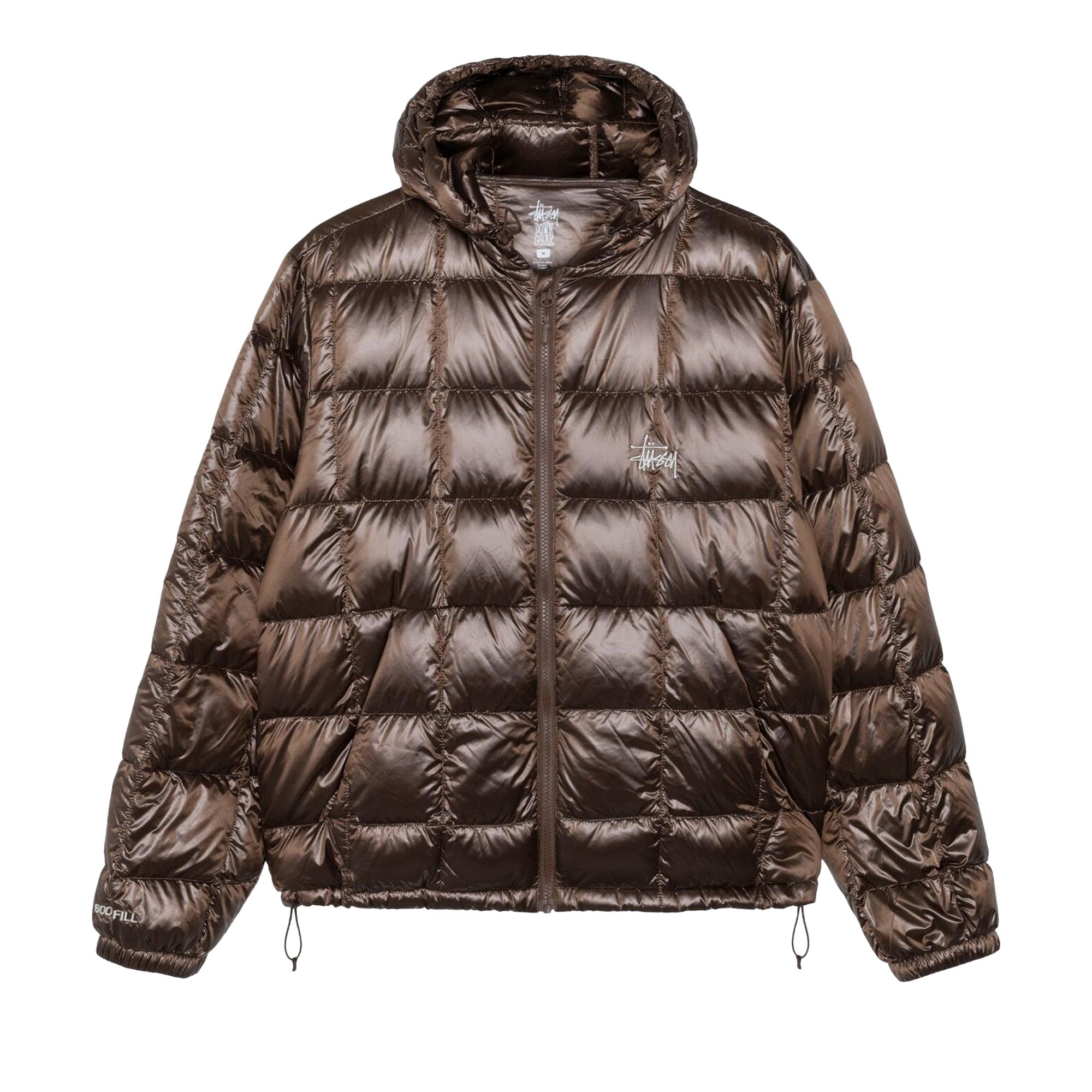 StüSsy Midweight Hooded Puffer - Brown | Editorialist