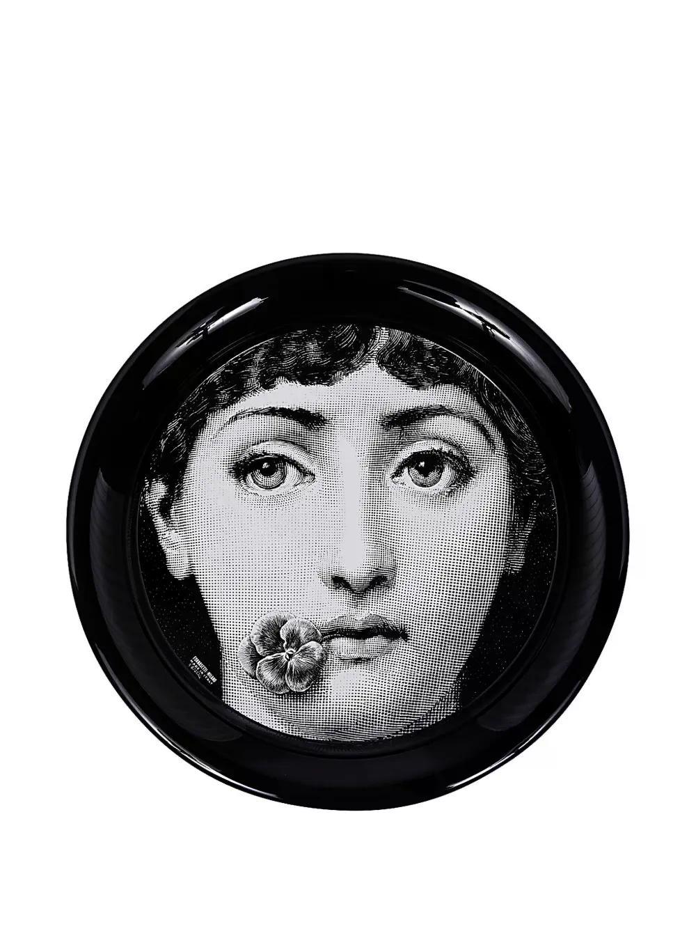 Fornasetti Tema E Variazioni N.137 Round Tray - Black | Editorialist
