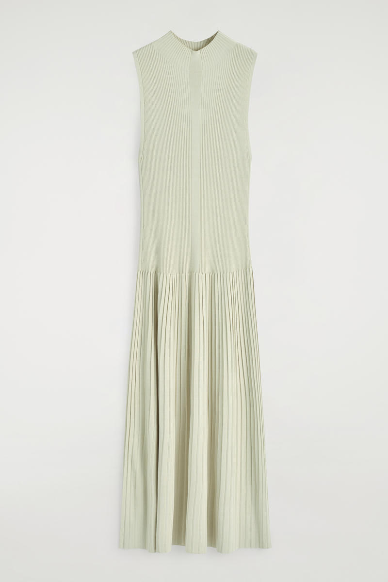strapless open back dress Amur Pia Pleated Midi Dress, Blue / 8