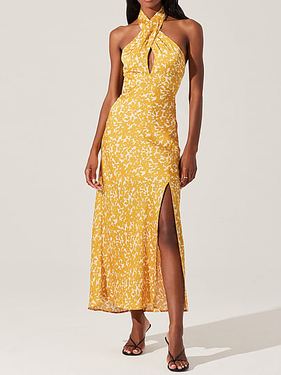 Victoria'S Secret Astr The Label Marissa Halter Midi Dress - Yellow |  Editorialist