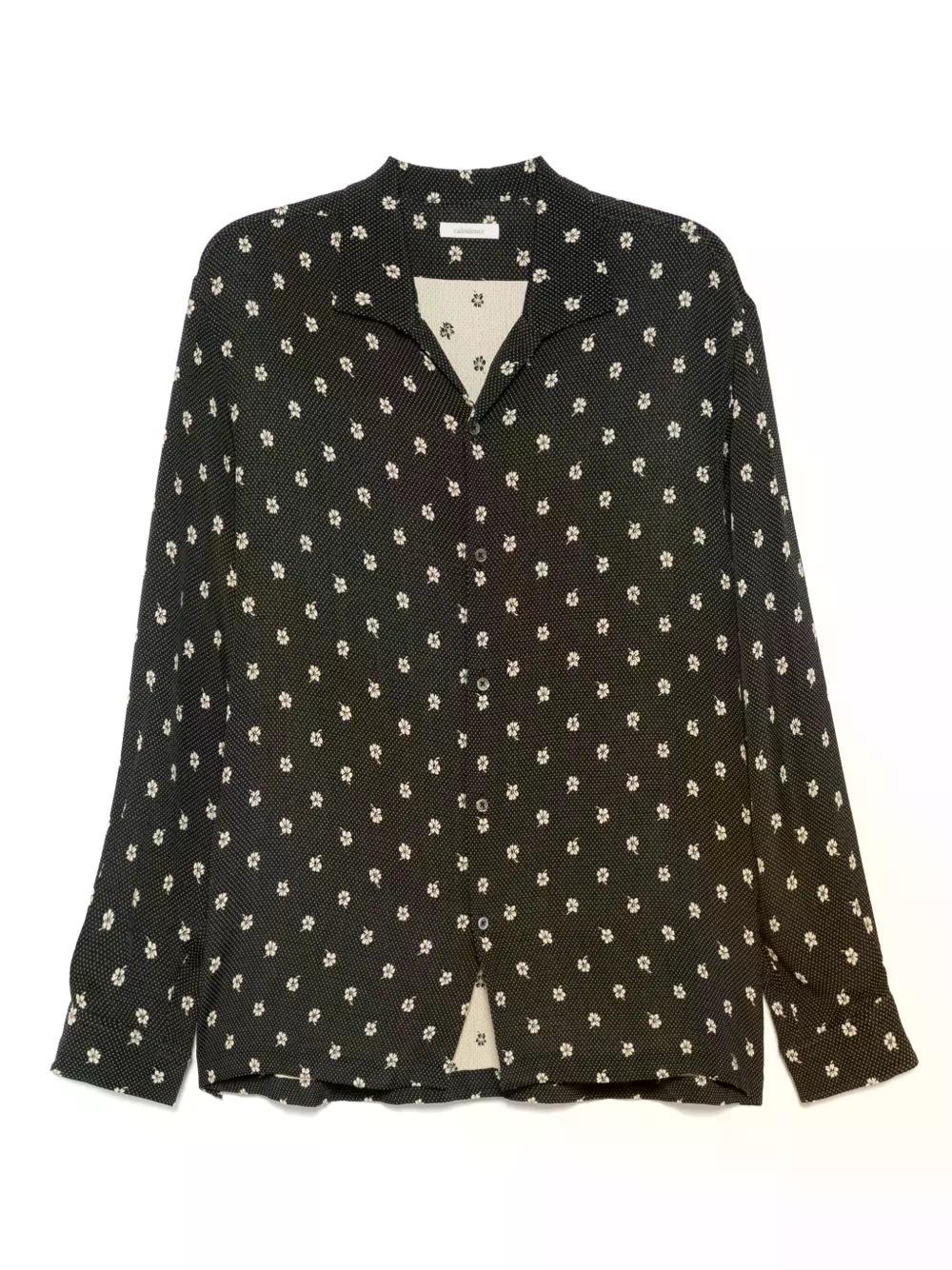Buy CALMLENCE Classic Open-collar Shirt - Black At 30% Off