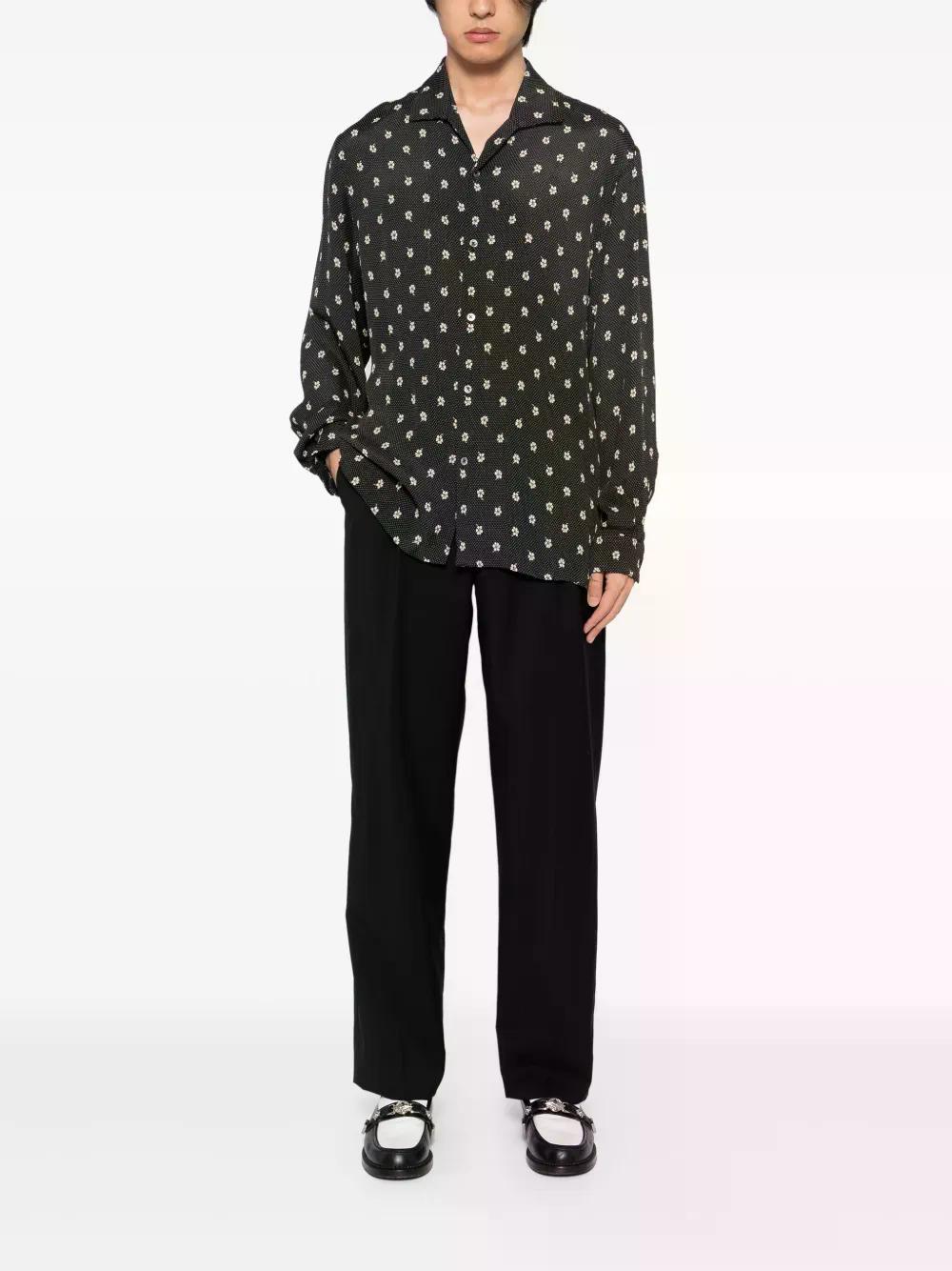 Buy CALMLENCE Classic Open-collar Shirt - Black At 30% Off