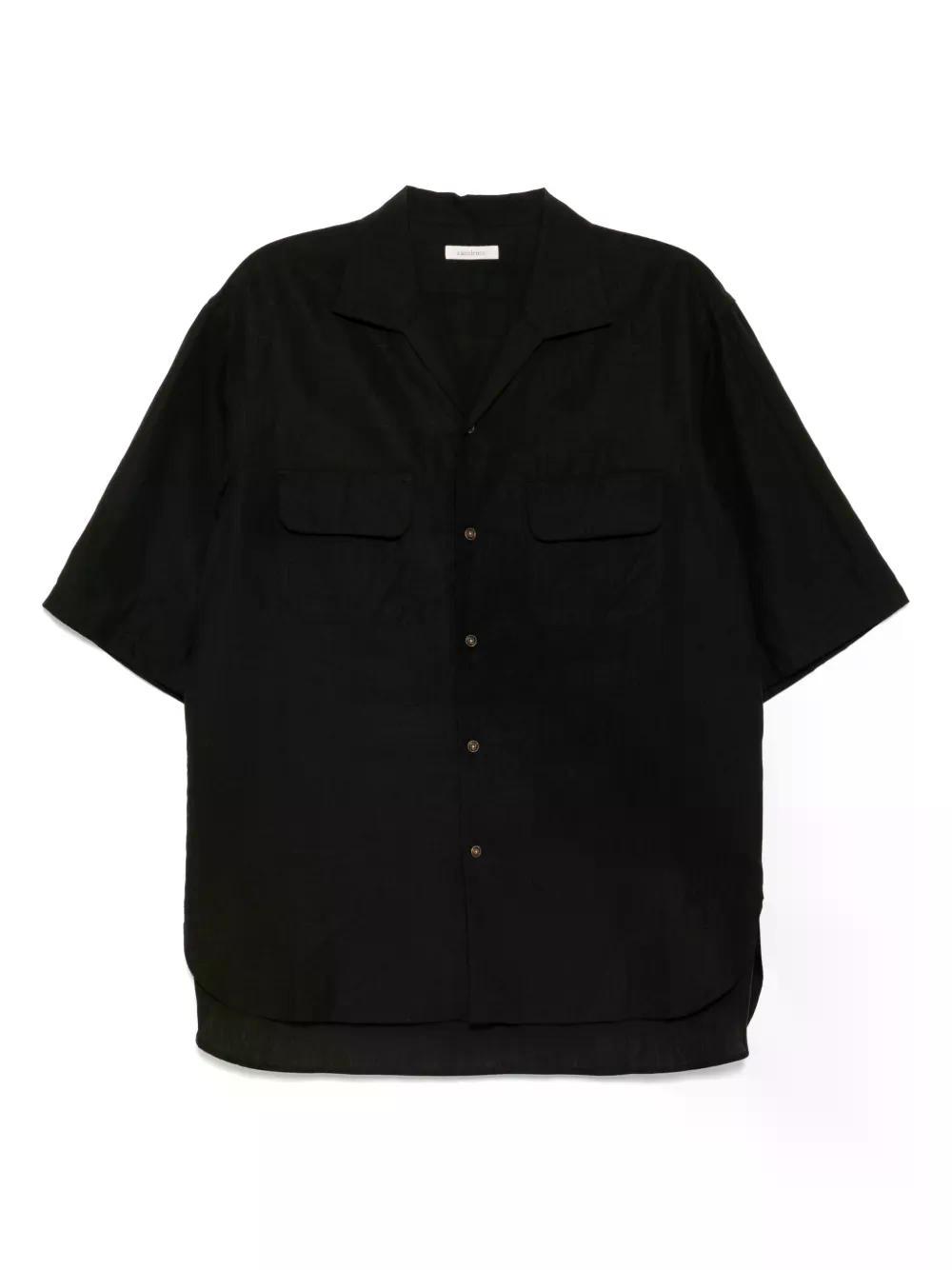 Calmlence Classic Open-Collar Shirt In Black - 30% Off | Editorialist