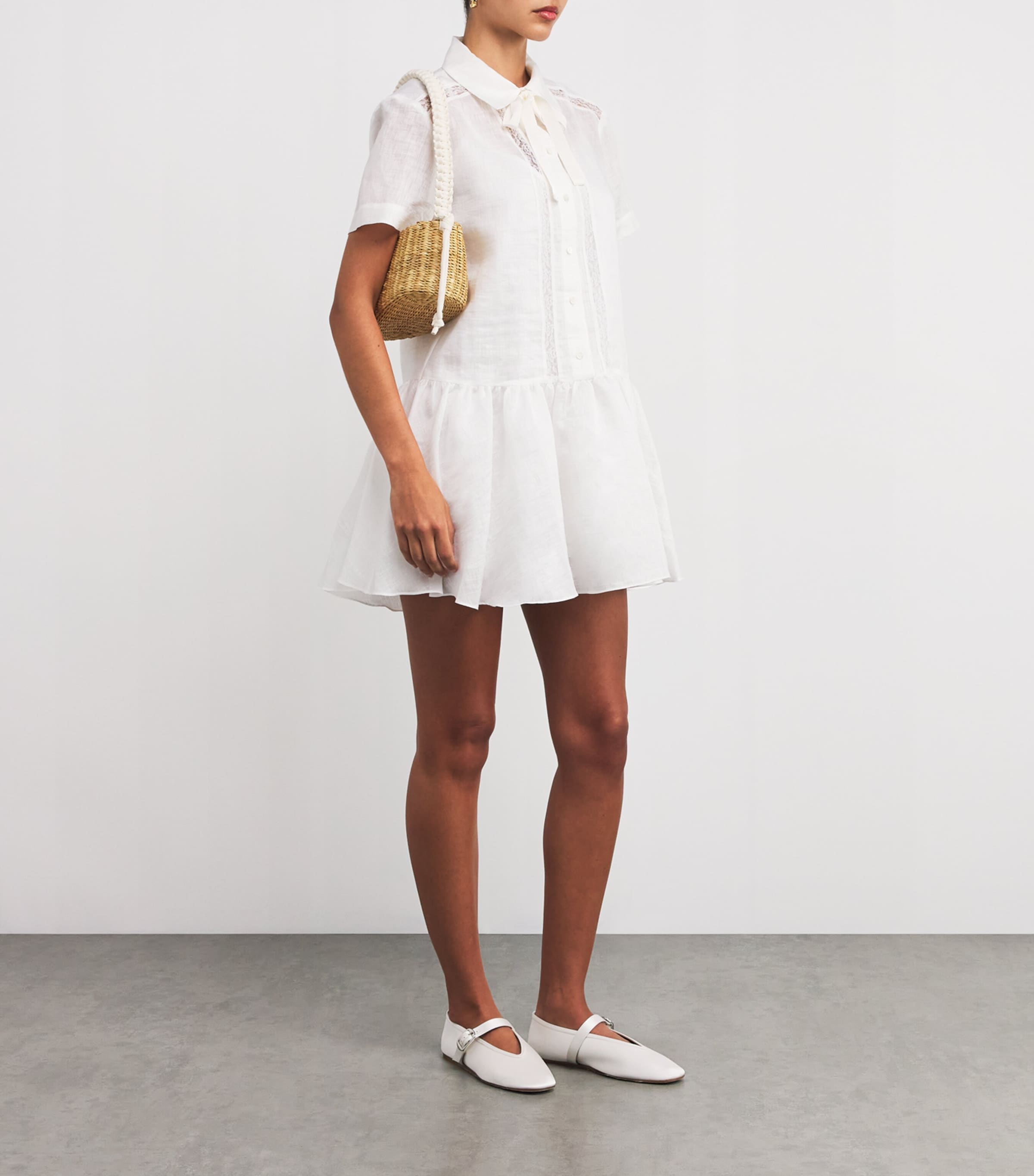 Sandro Linen-Blend Mini Shirt Dress In Beige - 40% Off | Editorialist Sandro Linen-Blend Mini Shirt Dress In Beige - 40% Off | Editorialist