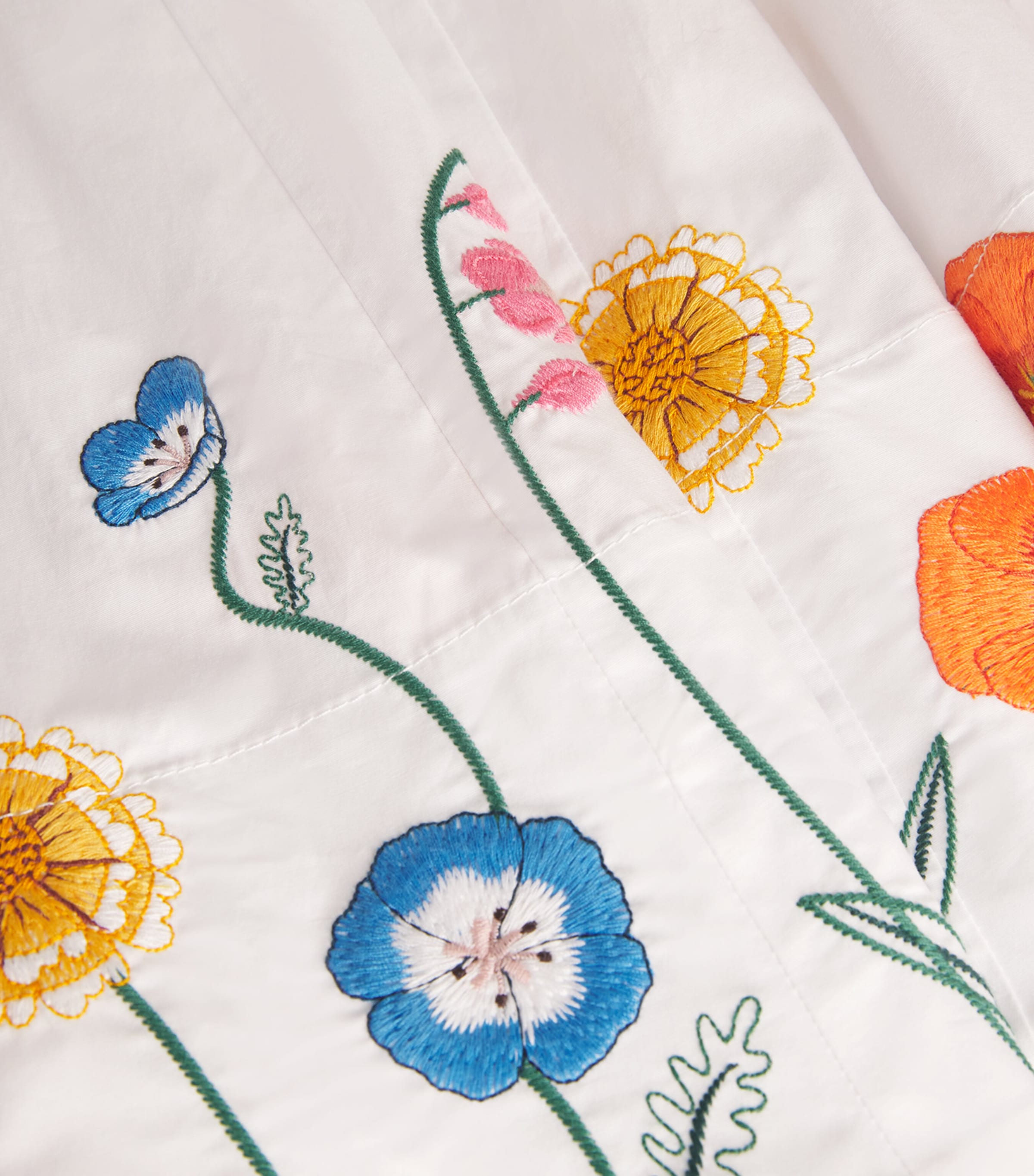 Staud Cotton-Blend Embroidered Wells Midi Dress - White | Editorialist