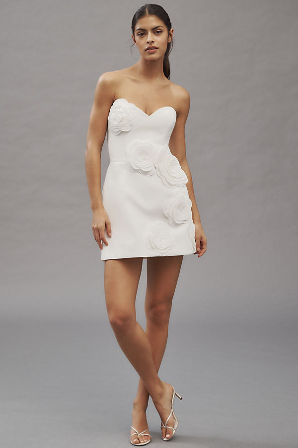 elliatt flora strapless 3d floral lace fitted cocktail mini dress Elliatt Flora Mini Dress-Multi Floral
