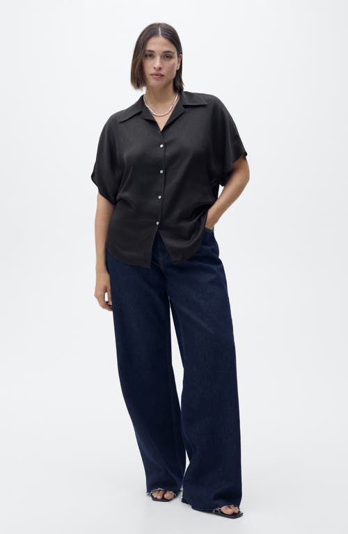 MANGO Satin Button-Up Shirt