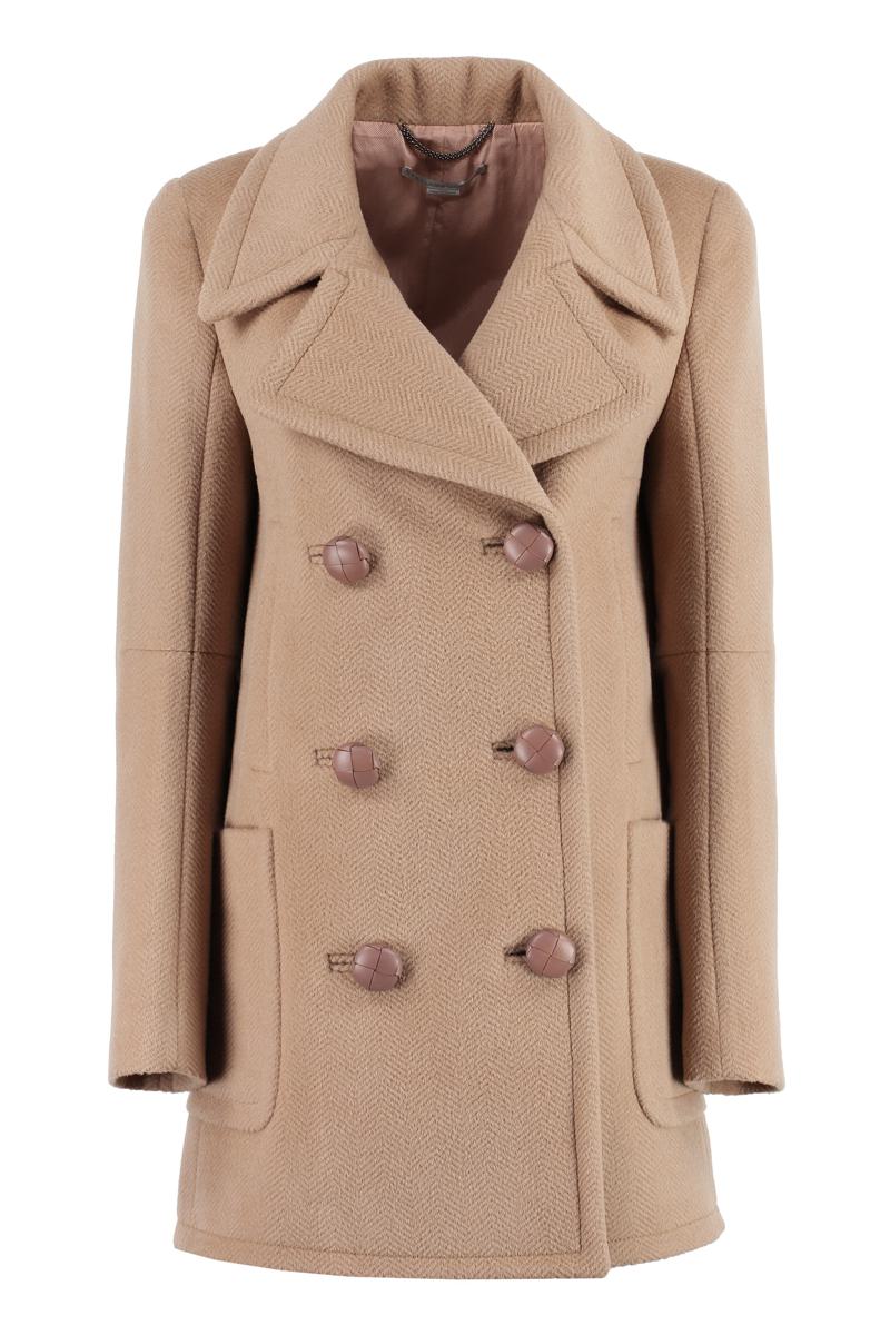 Stella Mccartney Double-Breasted Wool Coat In Beige 56% Off