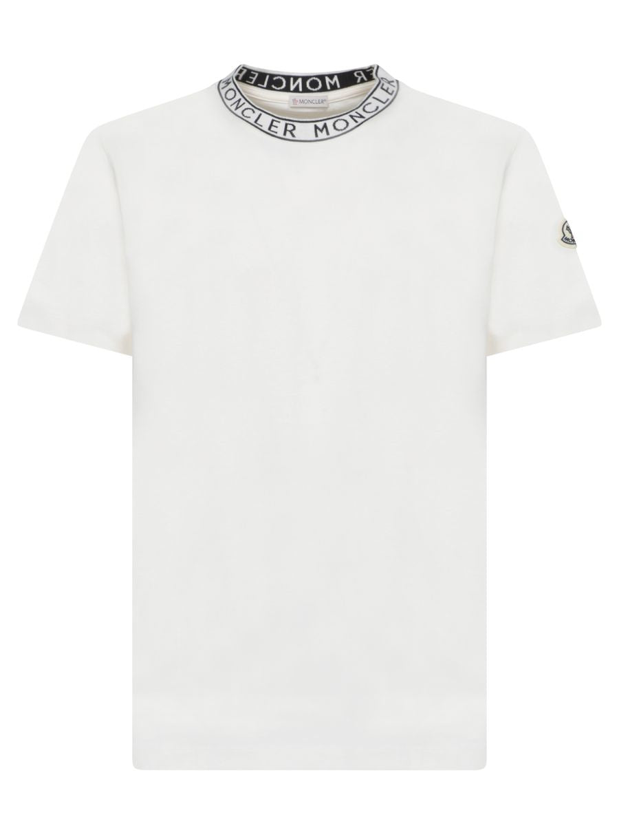 MONCLER バンダナ柄切り抜き ホワイトTシャツ MONCLER Moncler T-Shirt
