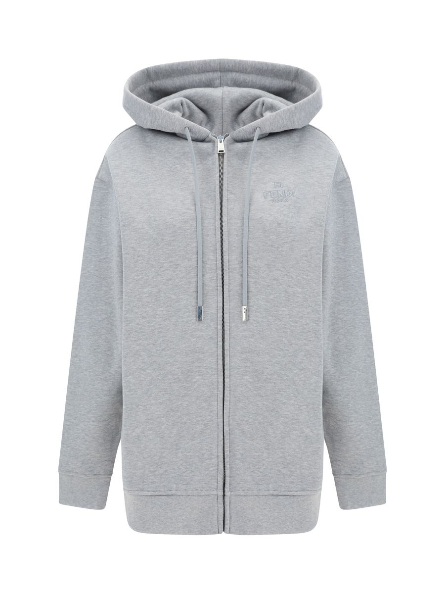 Fendi Cotton Hoodie In Grey - 28% Off | Editorialist