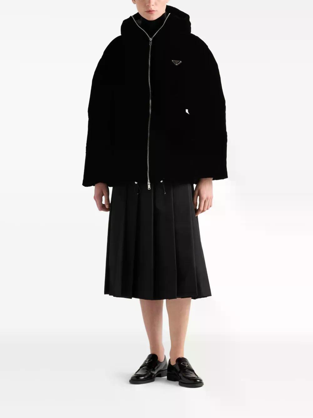PRADA Prada Velvet Down Jacket with Triangle Logo