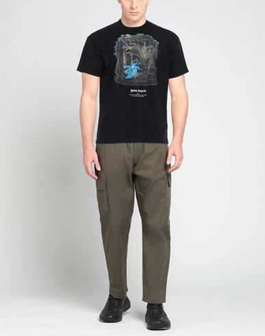PALM ANGELS man t-shirt black size s cotton, polyester