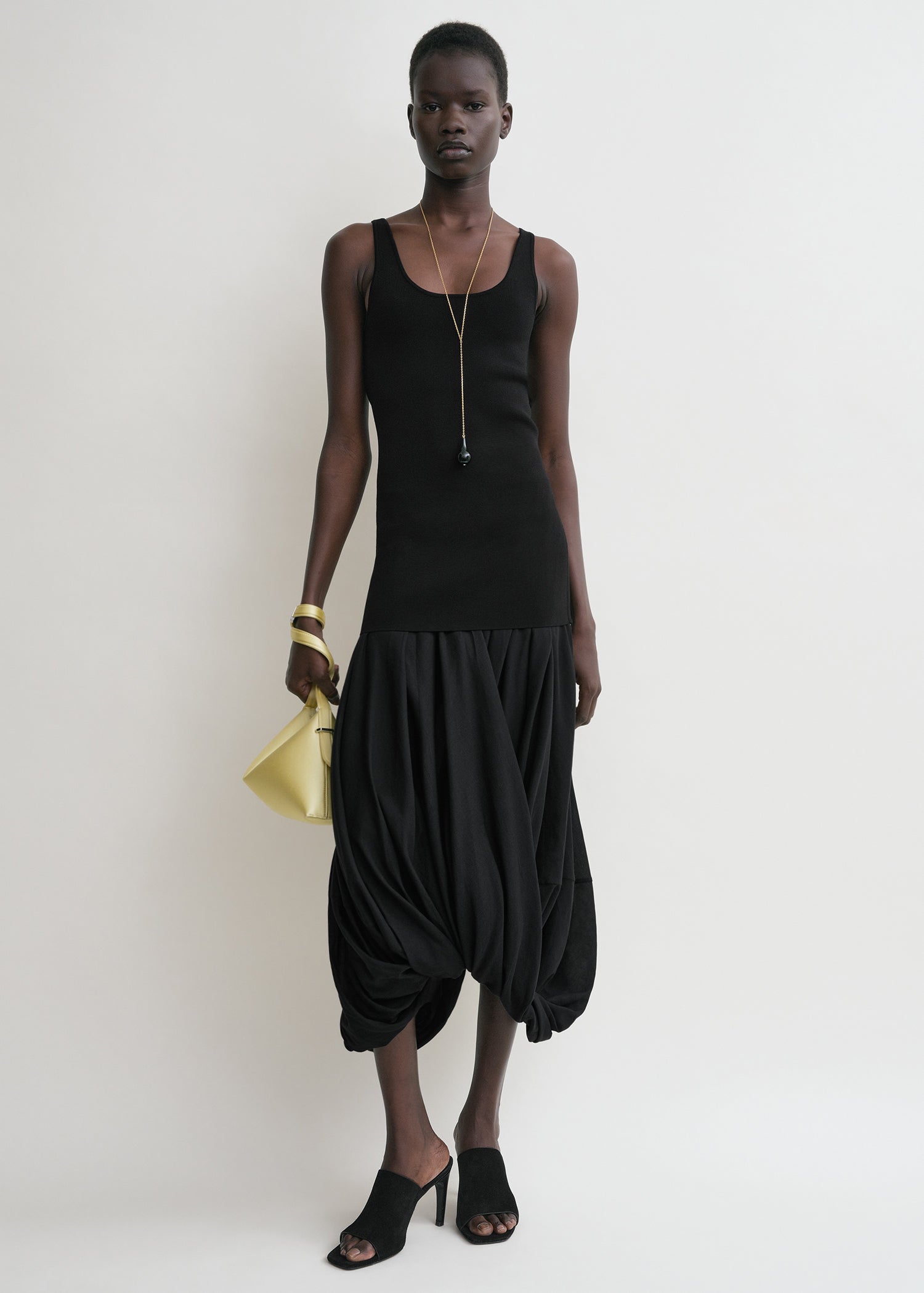 toteme cocoon jersey dress Tank - Black Black dress