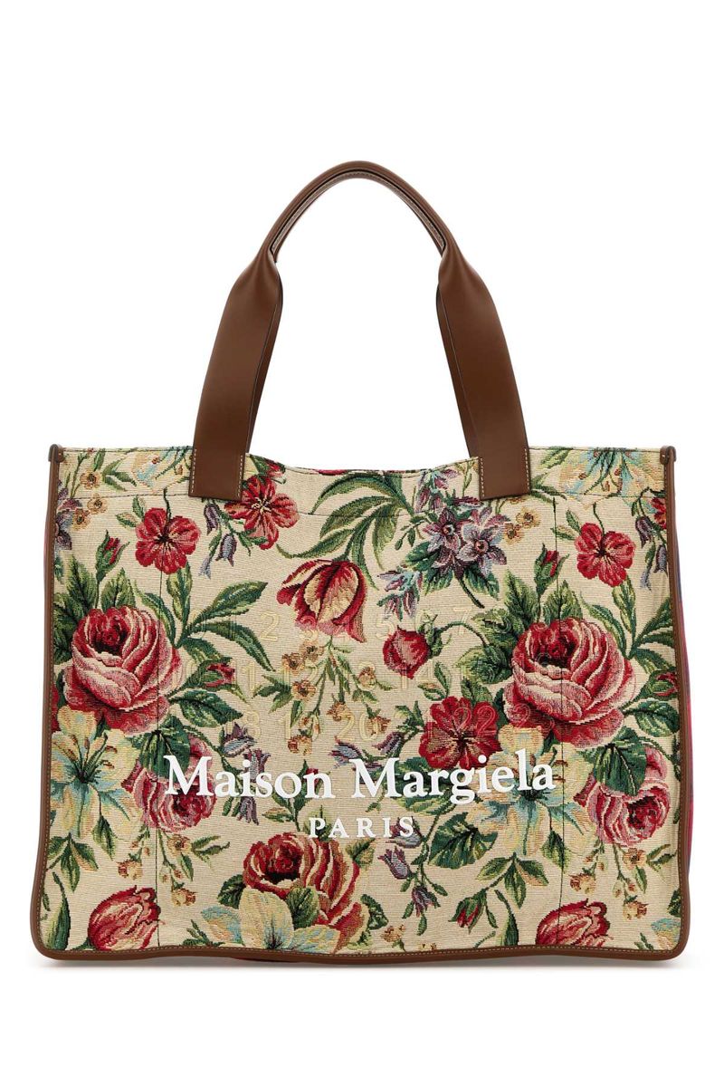トートバッグ Maison Margiela Embroidered Canvas Shopping Bag Maison Margiela Embroidered Canvas Shopping Bag In Printed