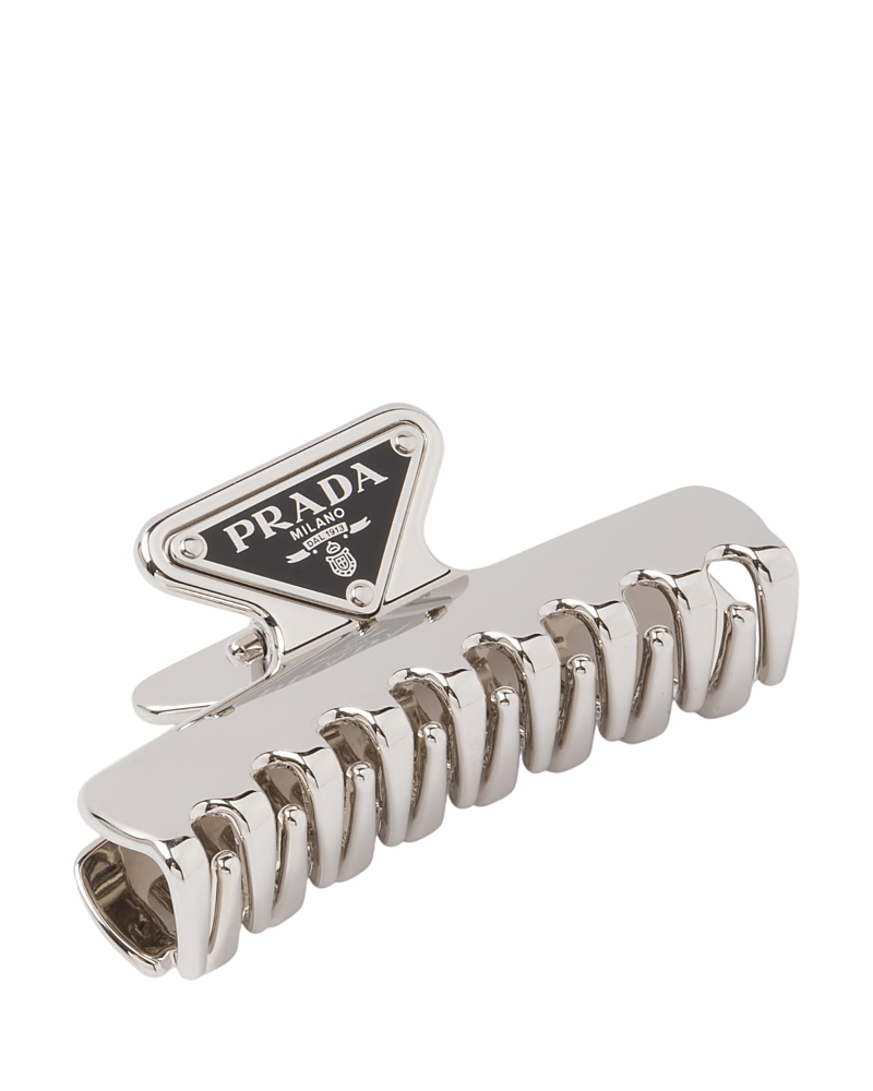 Prada Metal Hair Clip - Silver | Editorialist