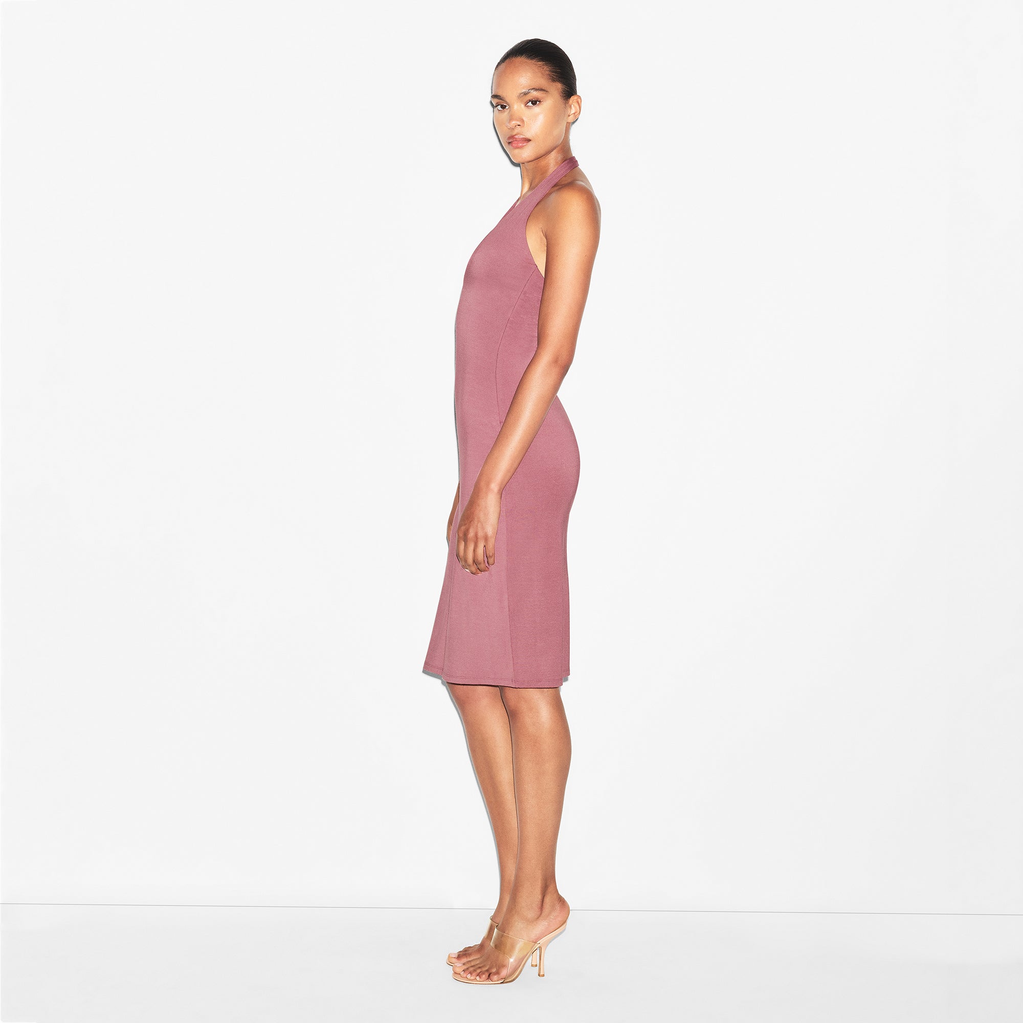 belted knee length dress The Linen Belted Midi Dress main image 1