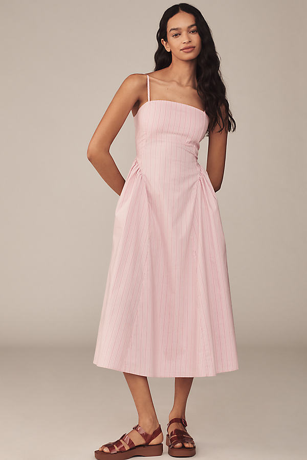Maeve Sleeveless Fitted A-Line Midi Dress In Neutral Pattern - 58% Off |  Editorialist