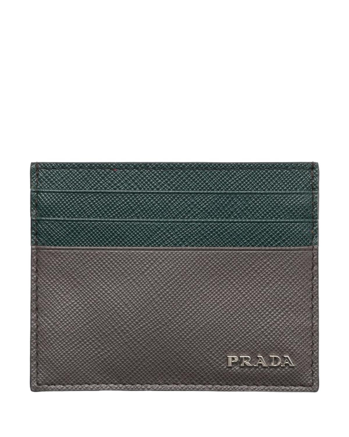 Marni Navy & Taupe Saffiano Leather Card Holder In Zo720