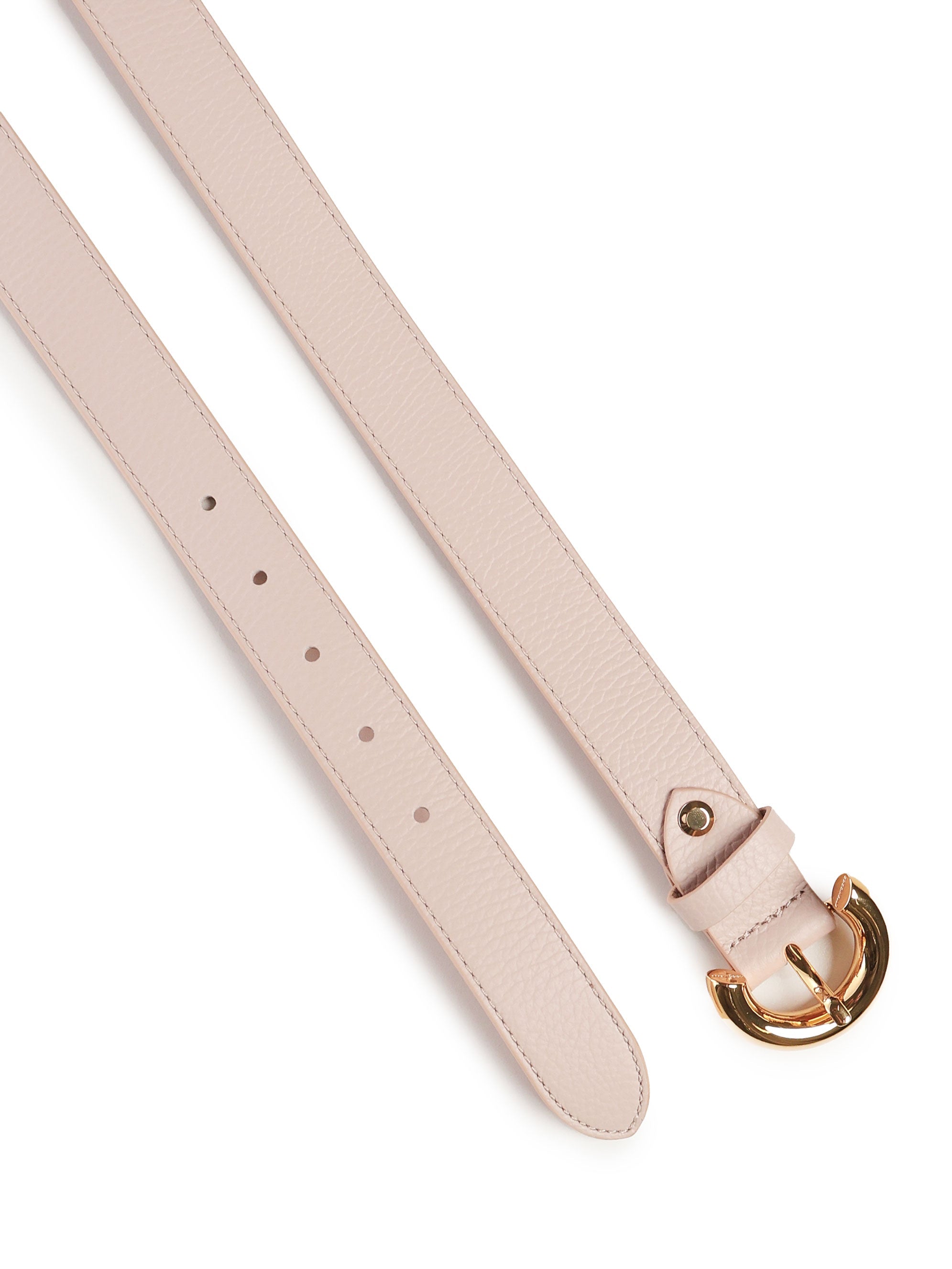 Coccinelle Grain Leather Belt With Buckle - Pink | Editorialist