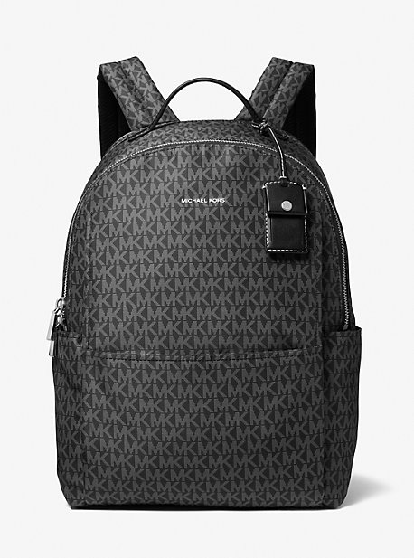 Michael Kors Sable Large Printed Signature Logo Backpack Black