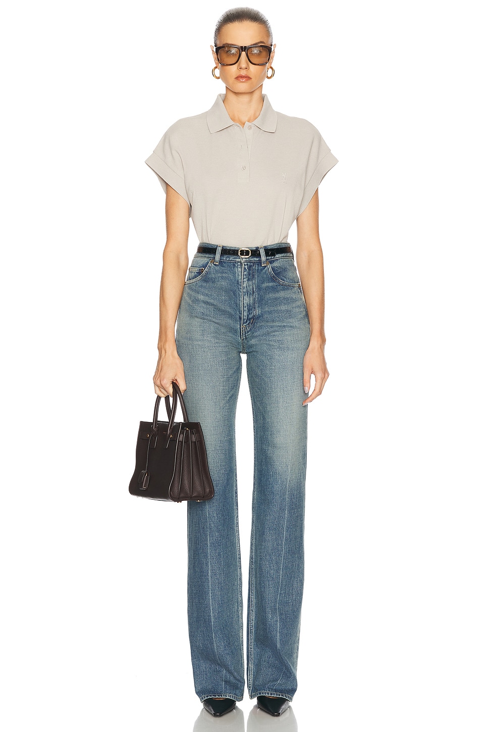 SAINT LAURENT Short Sleeve Polo Top