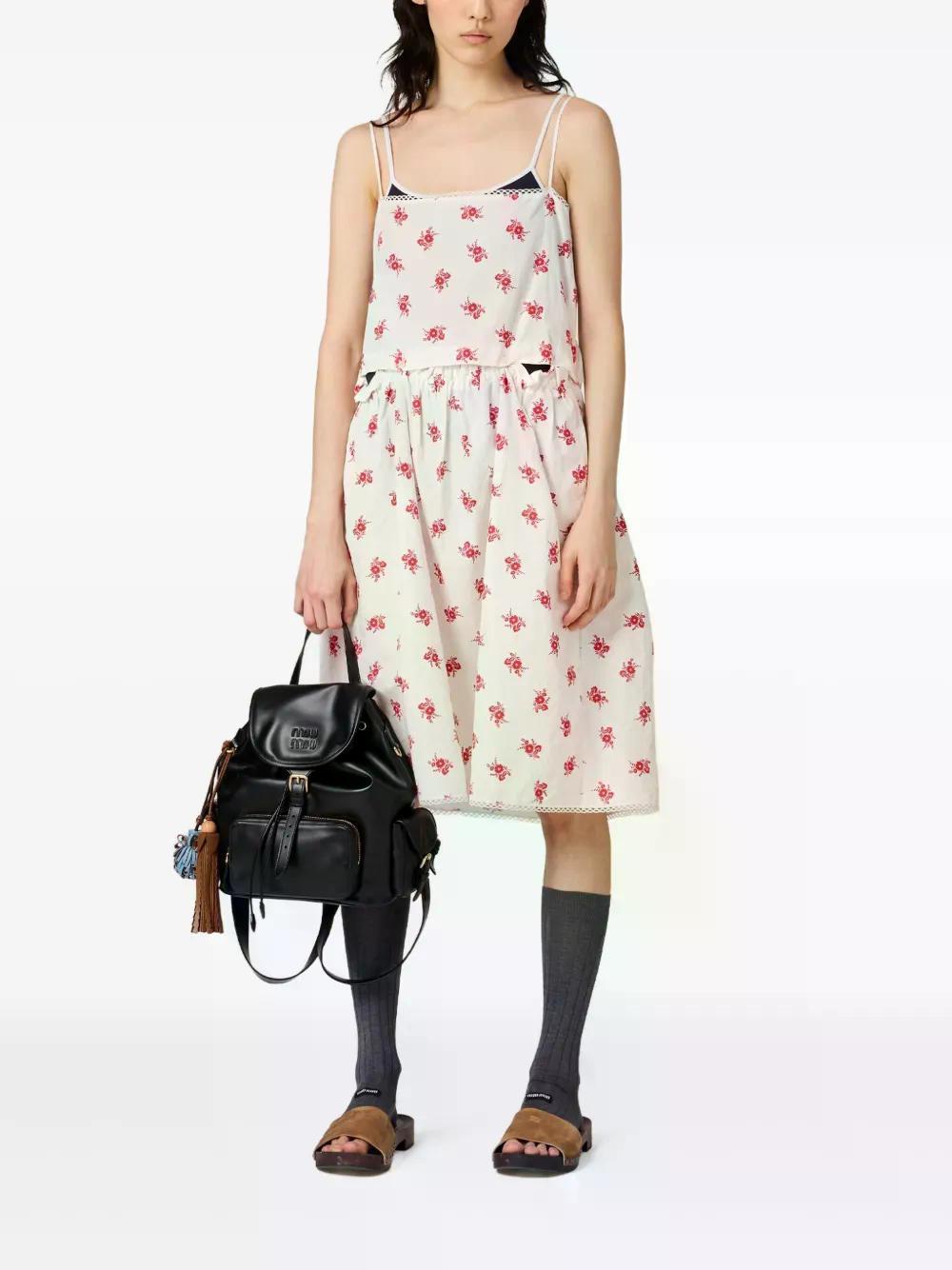 MIU MIU Cotton-Poplin Midi Dress