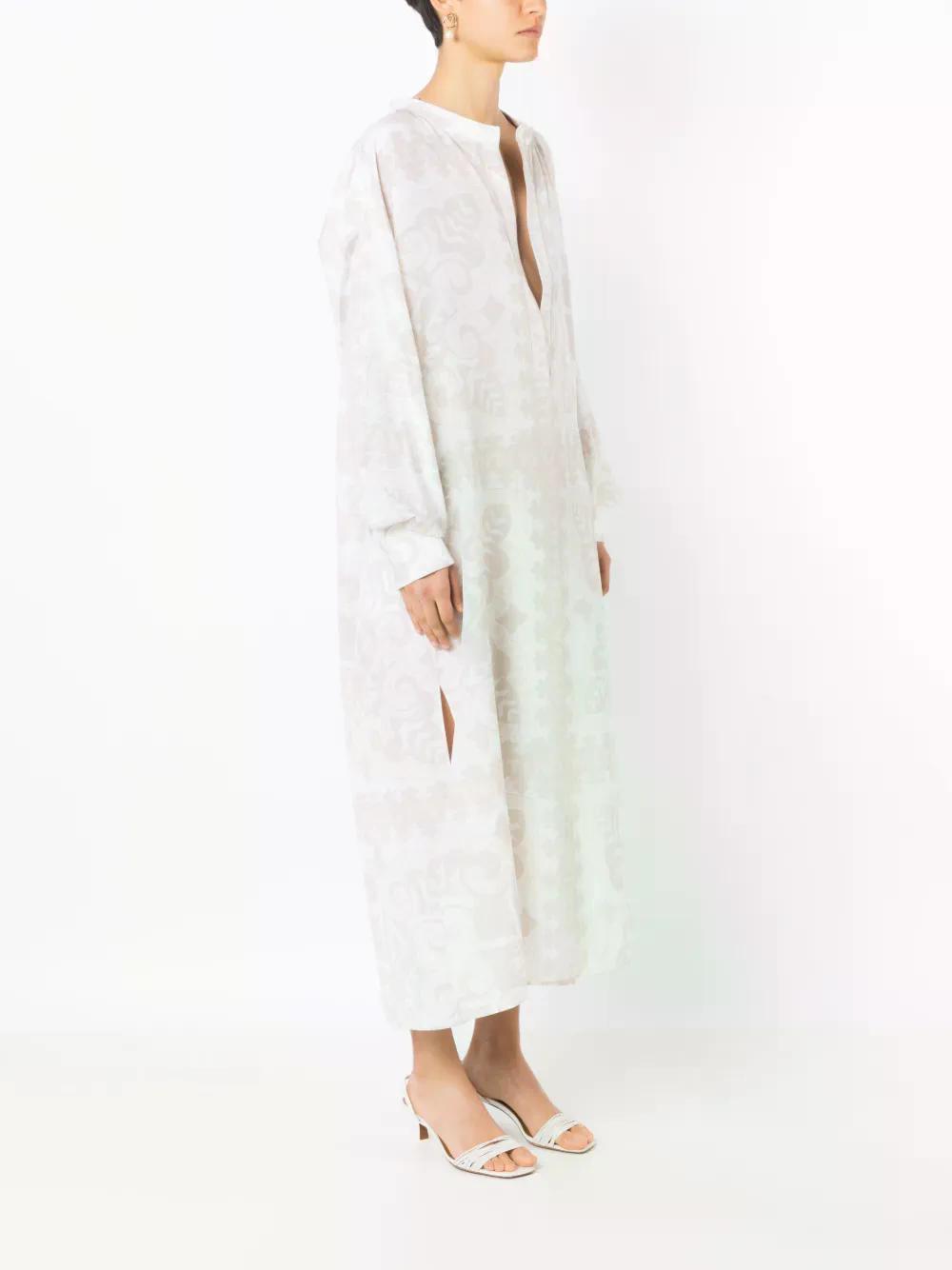 VALENTINO Geometric-Print Silk-Cotton Dress