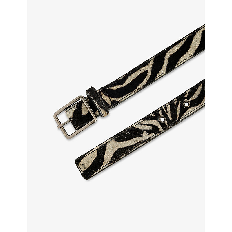 Jaded London ゼブラ柄レザーベルト Jaded London Zebra-Print Pony-Hair Leather Belt - Multi | Editorialist