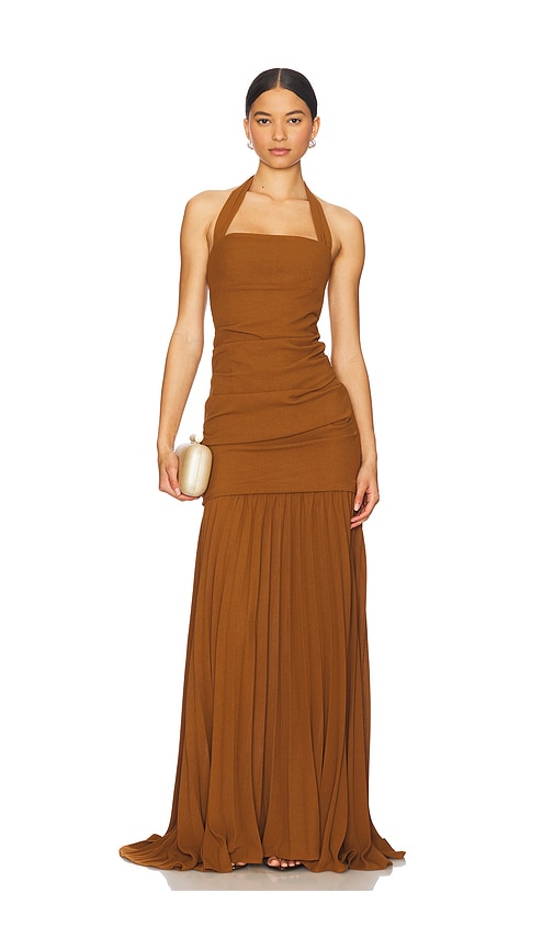 Dress The Population Delilah Dress In Beige 55% Off Editorialist