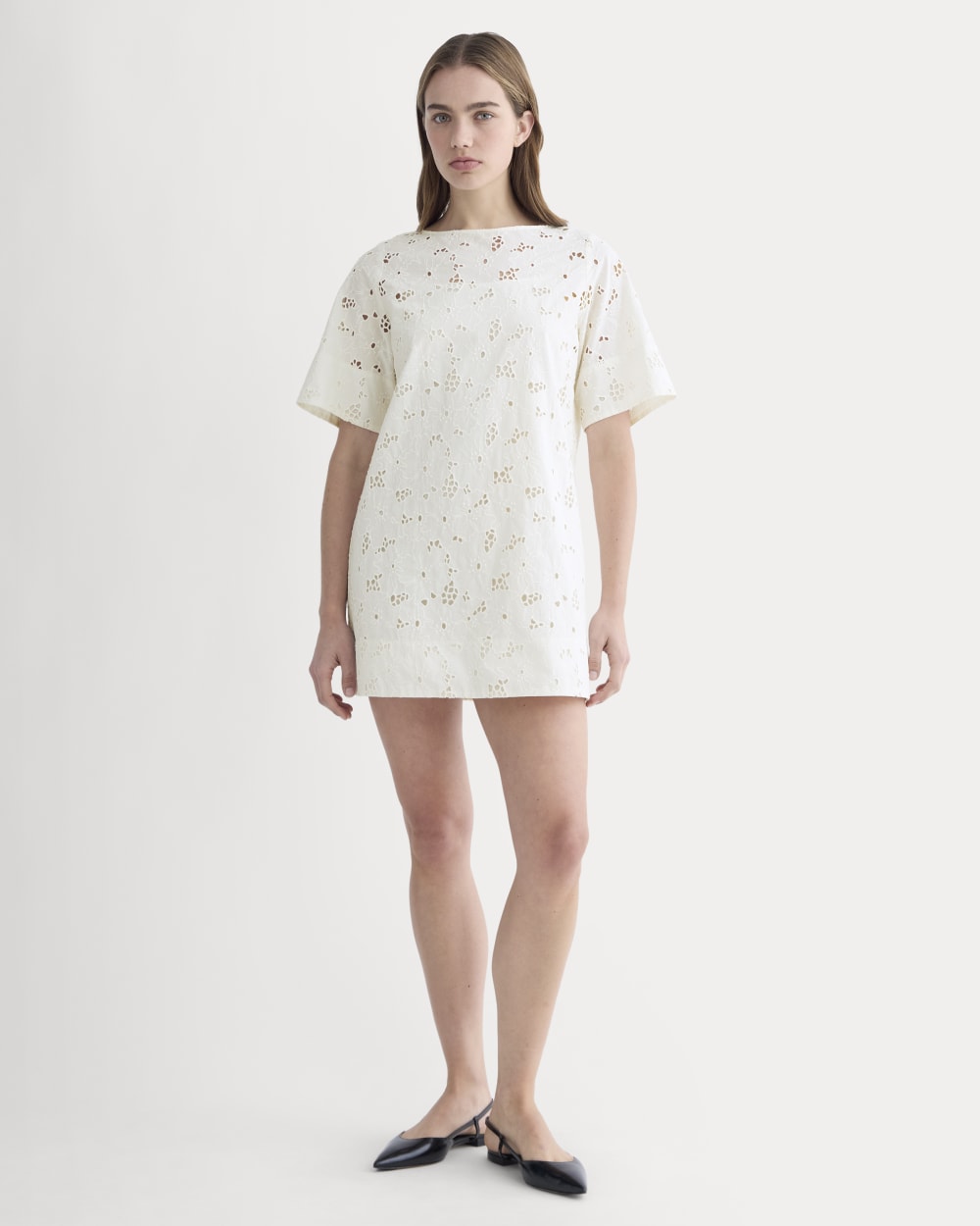 Vince Camuto Eyelet Sleeve Crepe Shift Dress In Aqua - 70% Off |  Editorialist